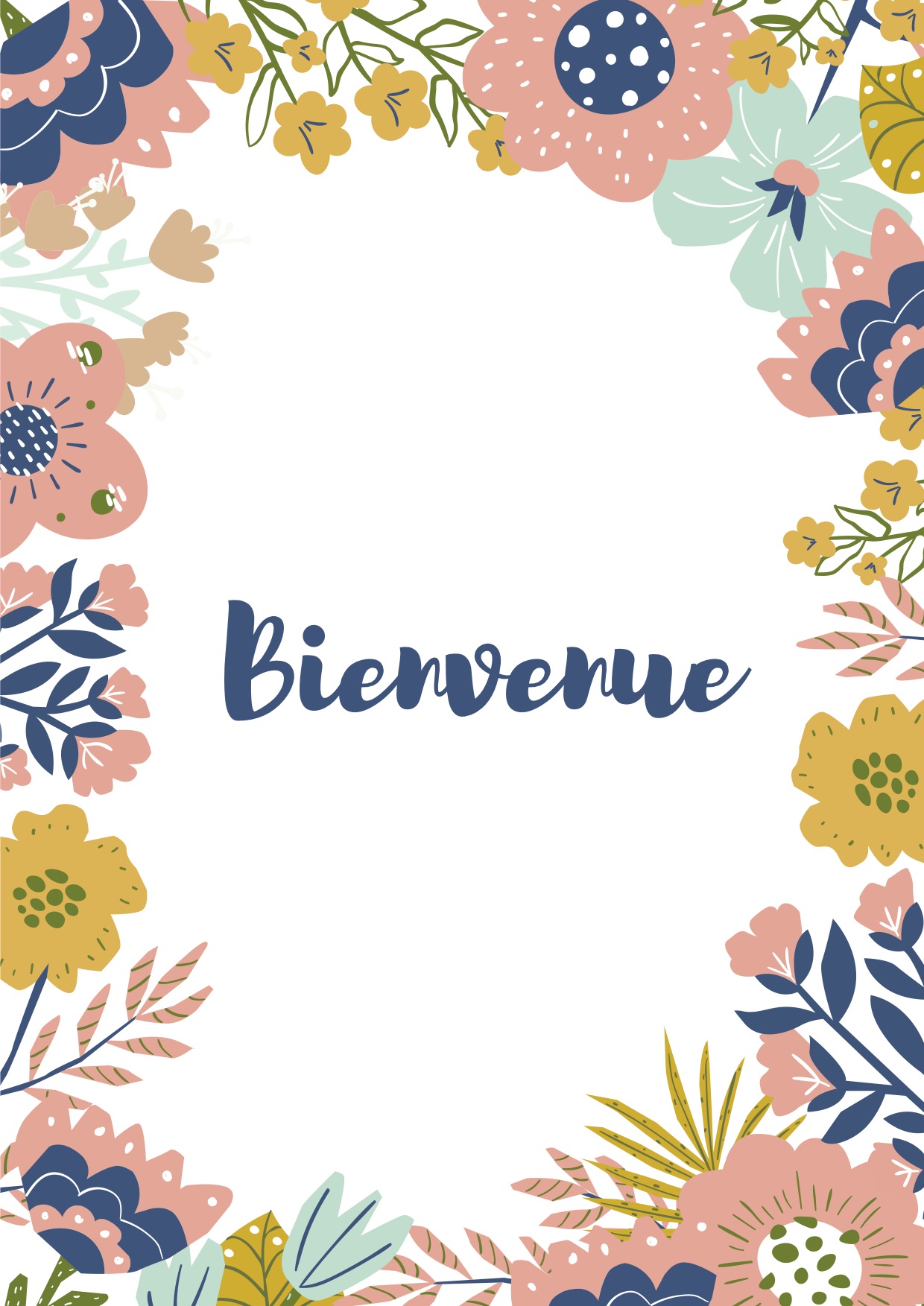 Fleurs bienvenue affiche à télécharger école déconfinement - La Bande à ...