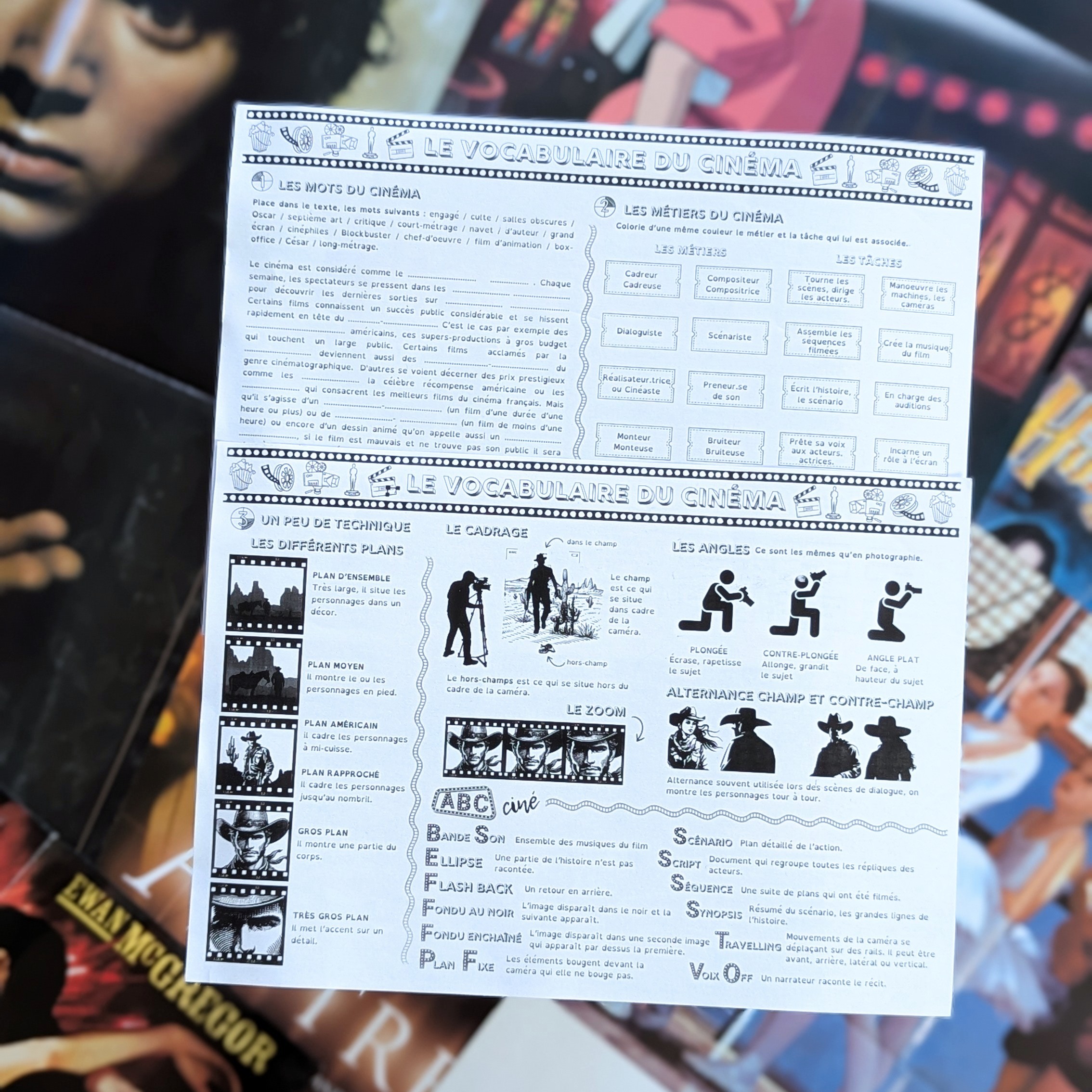 vocabulaire du cinéma fiche à télécharger - La Bande à Baudelaire